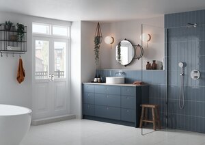 Damixa concealed bathroom shower and basin in Chrome & Black [https://damixa.com]